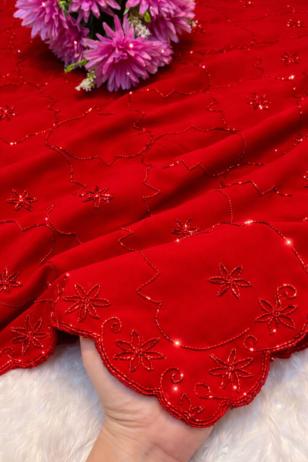 Georgette handwork saree – Sumi Vastra